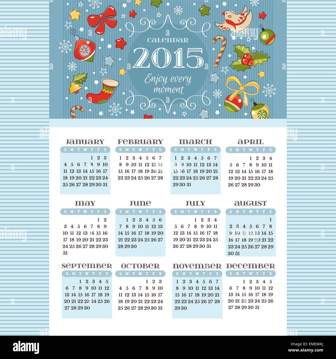 New year calendar Stock Vector Image & Art - Alamy