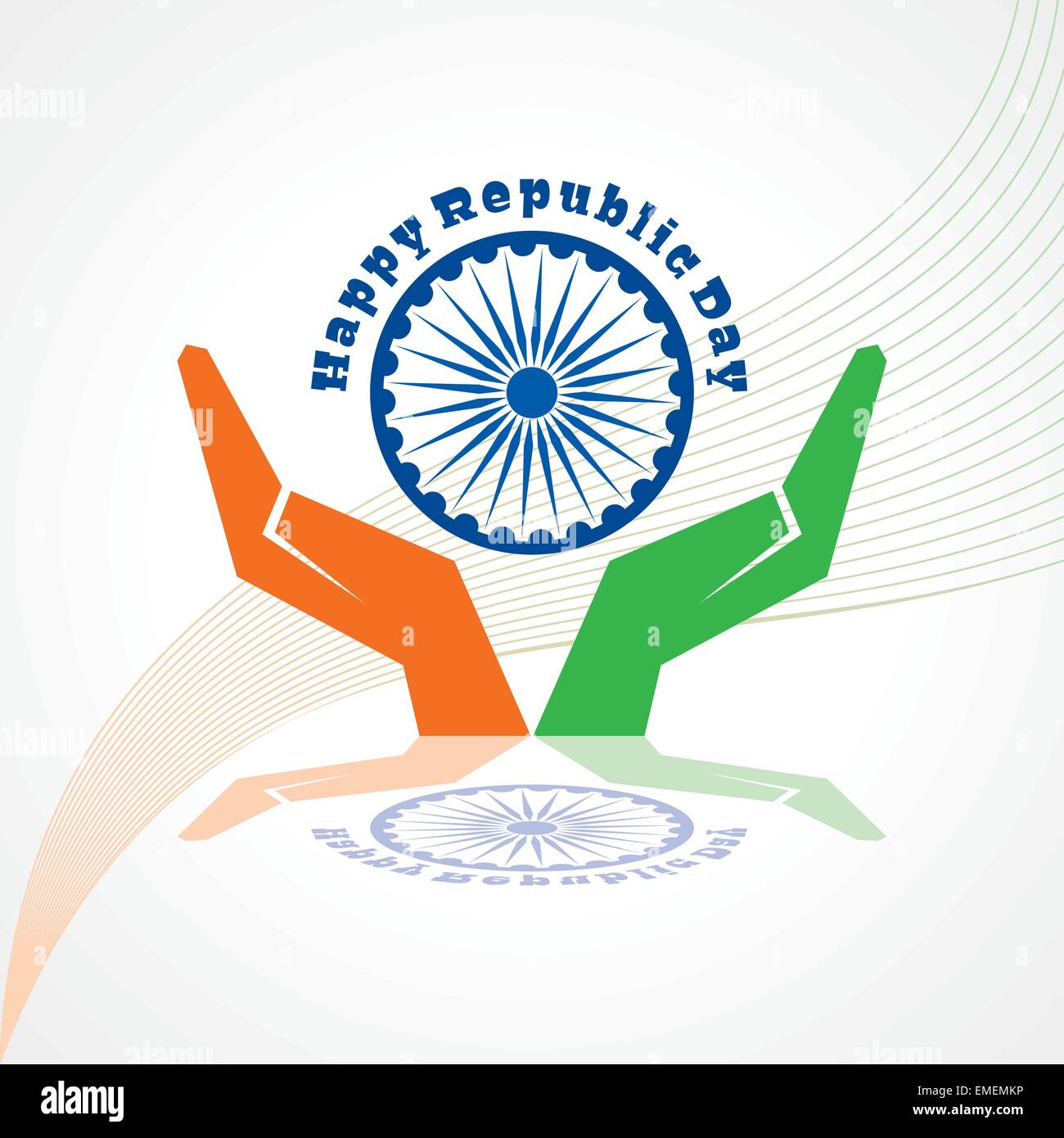 Republic Day greeting with hand stock vector Stock Vector Image & Art ...