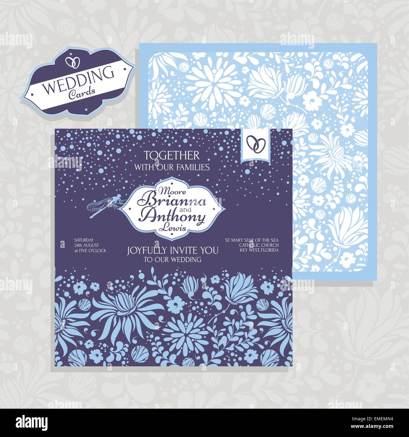 Marriage invitation card Stock Vector Images - Alamy