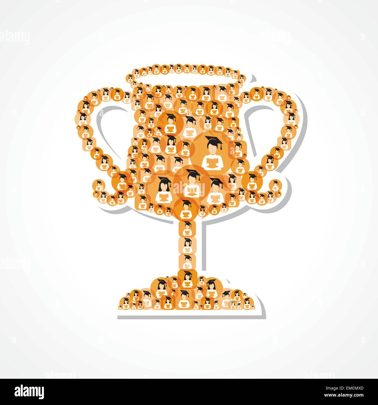 Group of male and female icons make a winning cup stock vector Stock ...