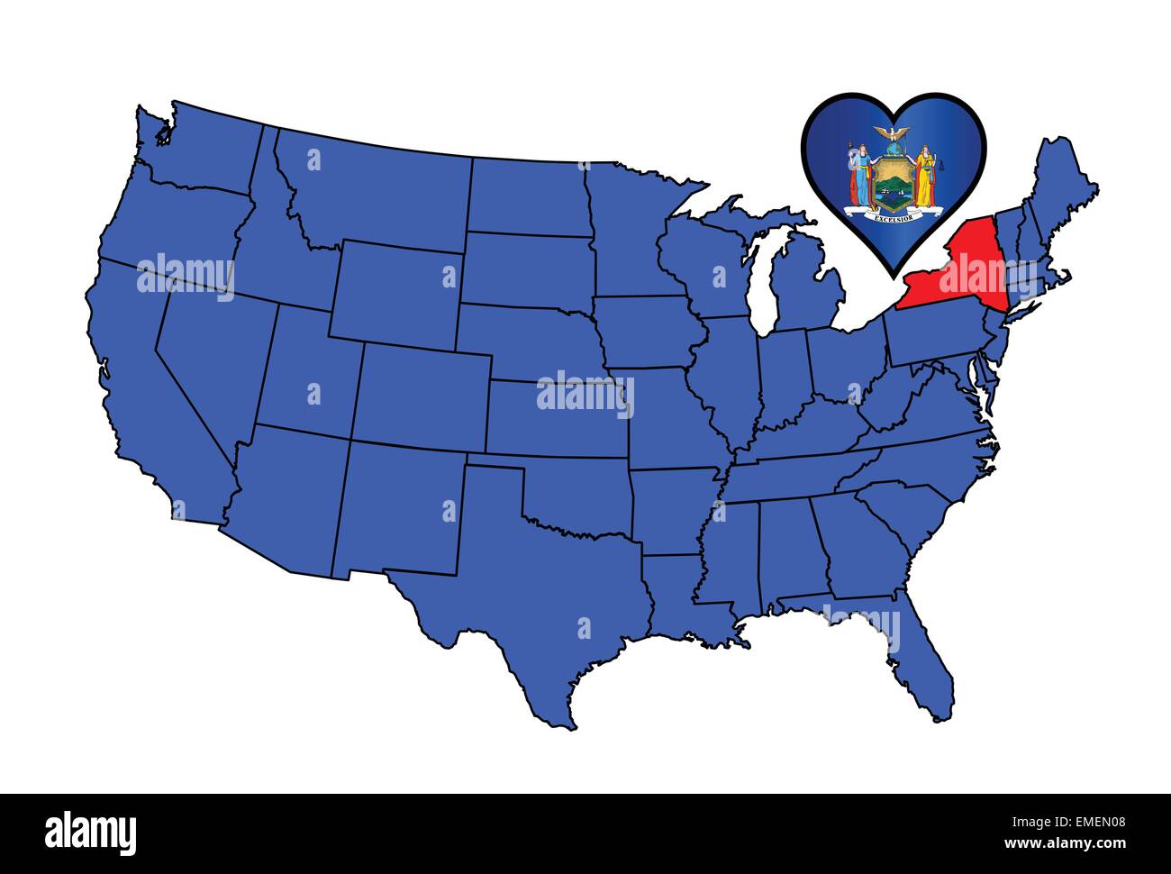 New york state map hi-res stock photography and images - Alamy