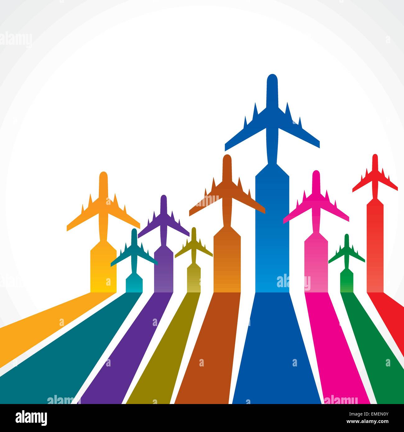 Abstract colorful background with airplane stock vector Stock Vector ...