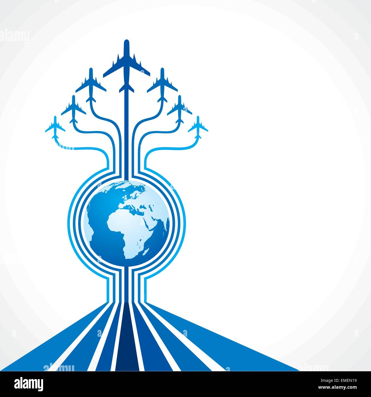 Abstract background with airplane and earth stock vector Stock Vector ...