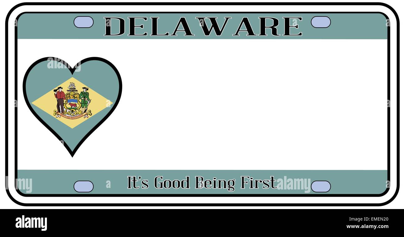 Delaware State License Plate Stock Vector Image & Art - Alamy