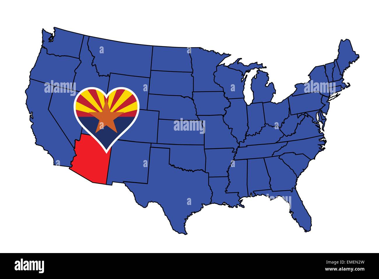Arizona state map hi-res stock photography and images - Alamy