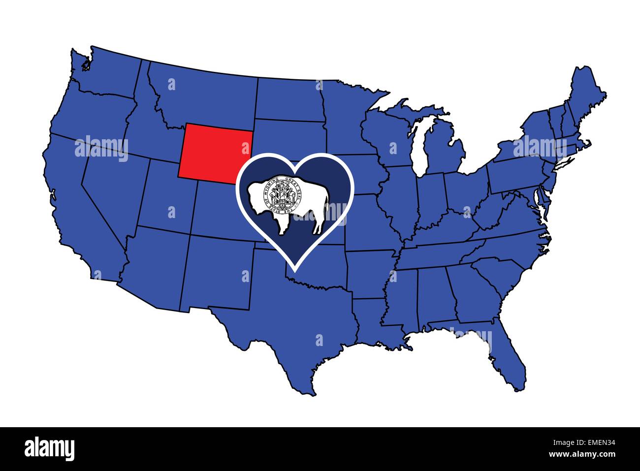 Wyoming state map hi-res stock photography and images - Alamy