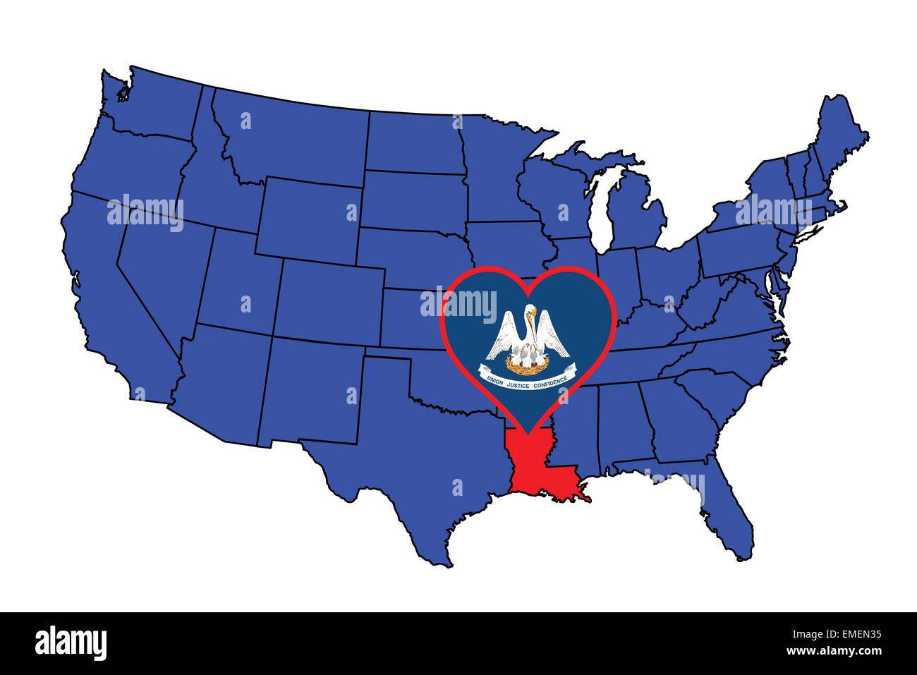 Map of louisiana state hi-res stock photography and images - Alamy