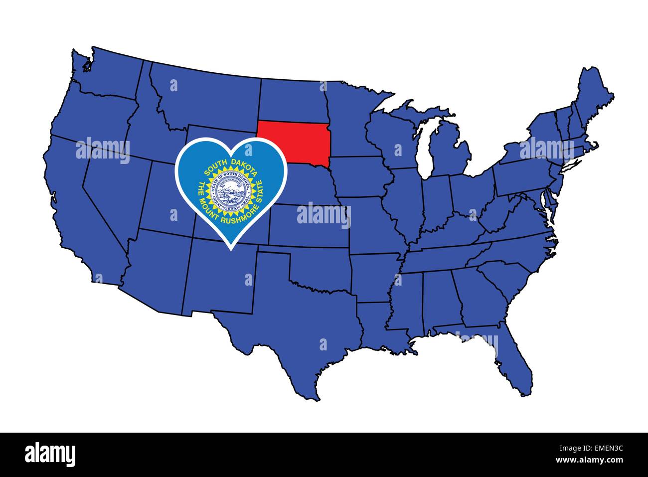 Outline state south dakota Stock Vector Images - Alamy