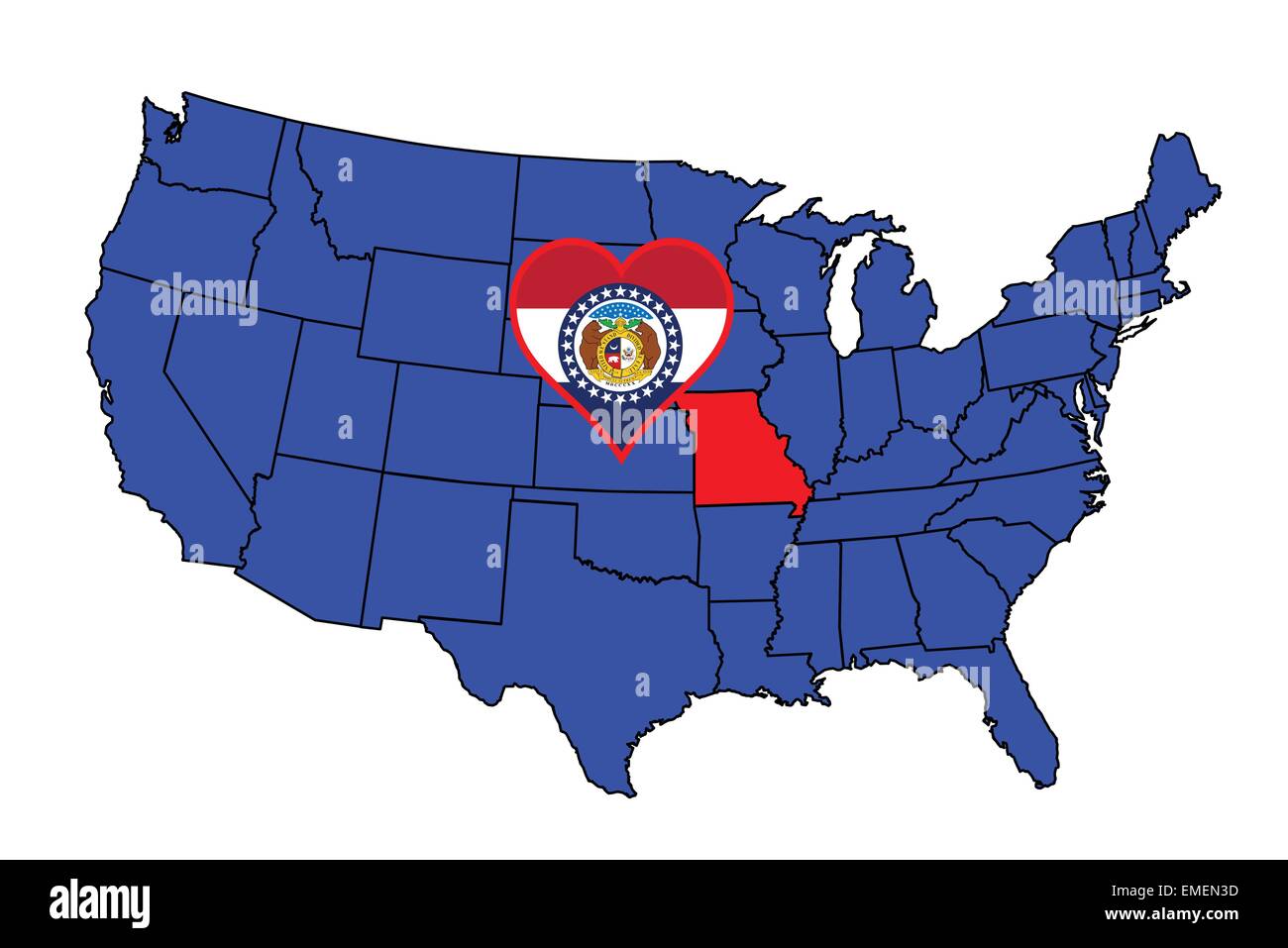 Missouri state usa map Cut Out Stock Images & Pictures - Alamy
