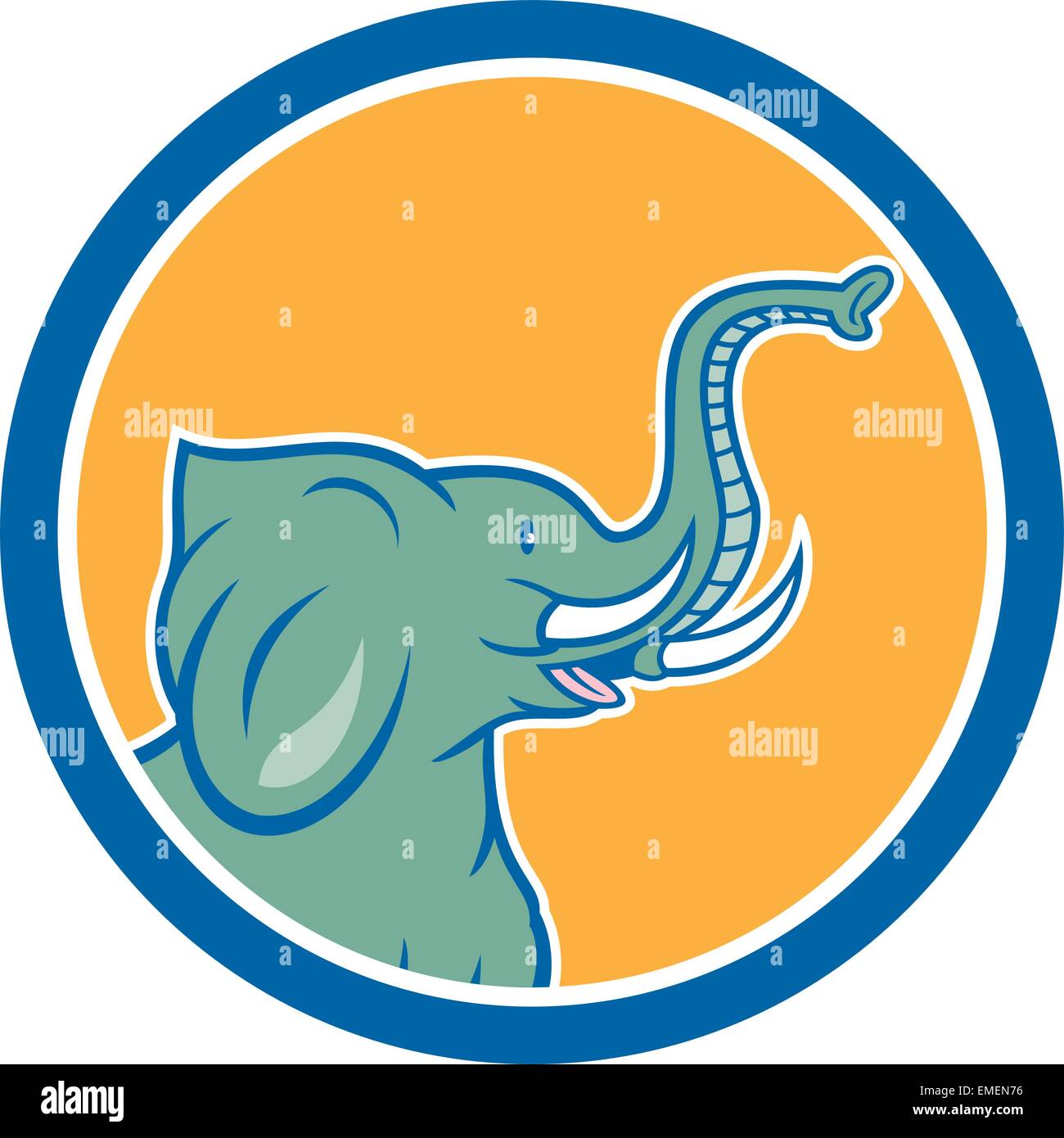 Elephant Head Side Circle Cartoon Stock Vector Image & Art - Alamy