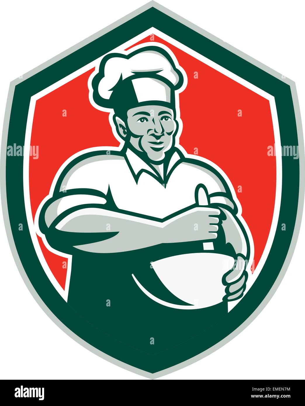 Baker Chef Cook Mixing Bowl Shield Retro Stock Vector Image & Art - Alamy
