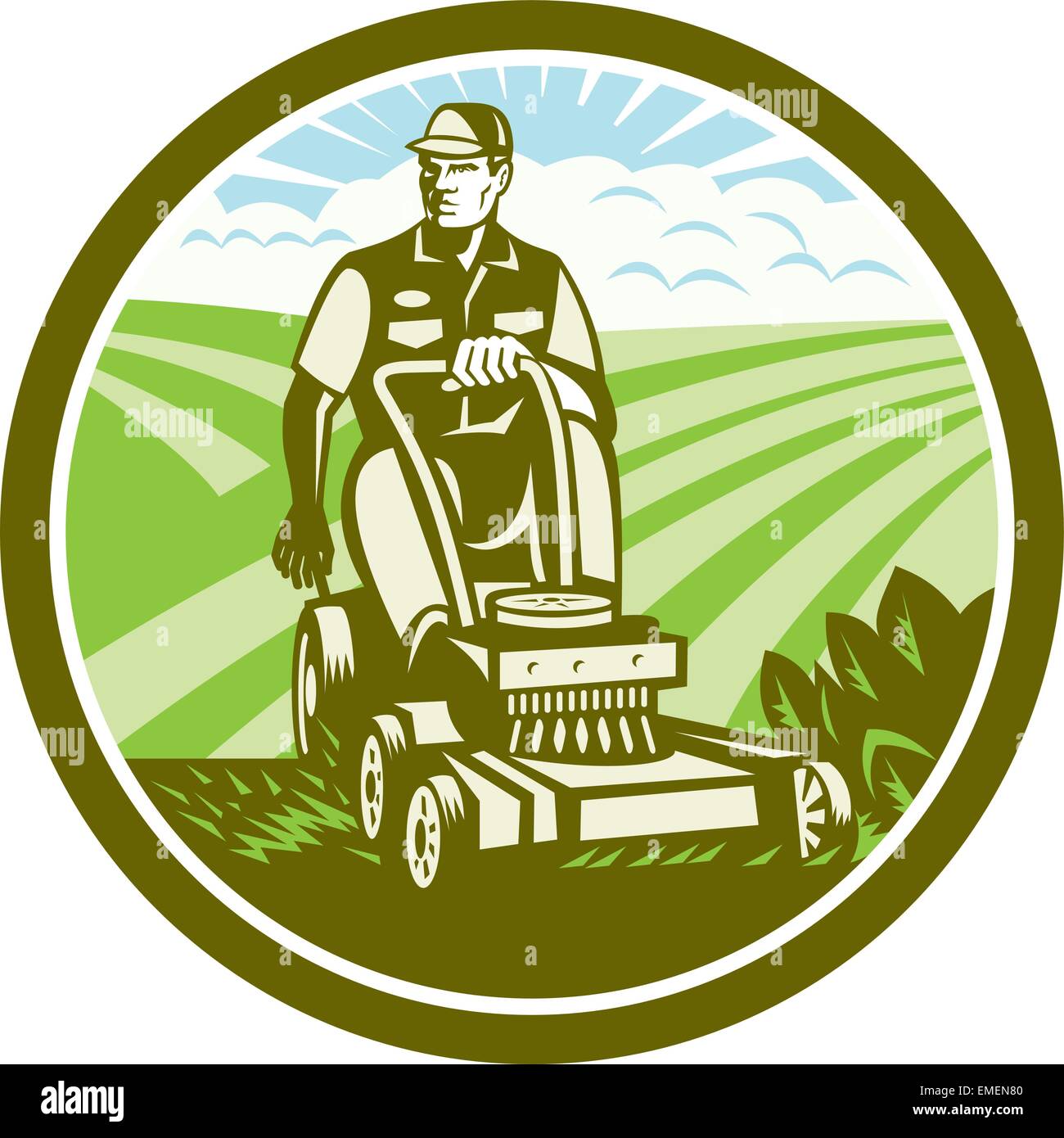 Lawn mower race Stock Vector Images - Alamy