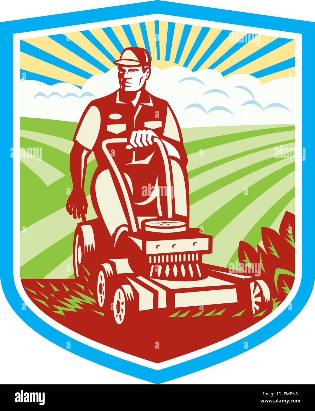 Lawn mower race Stock Vector Images - Alamy