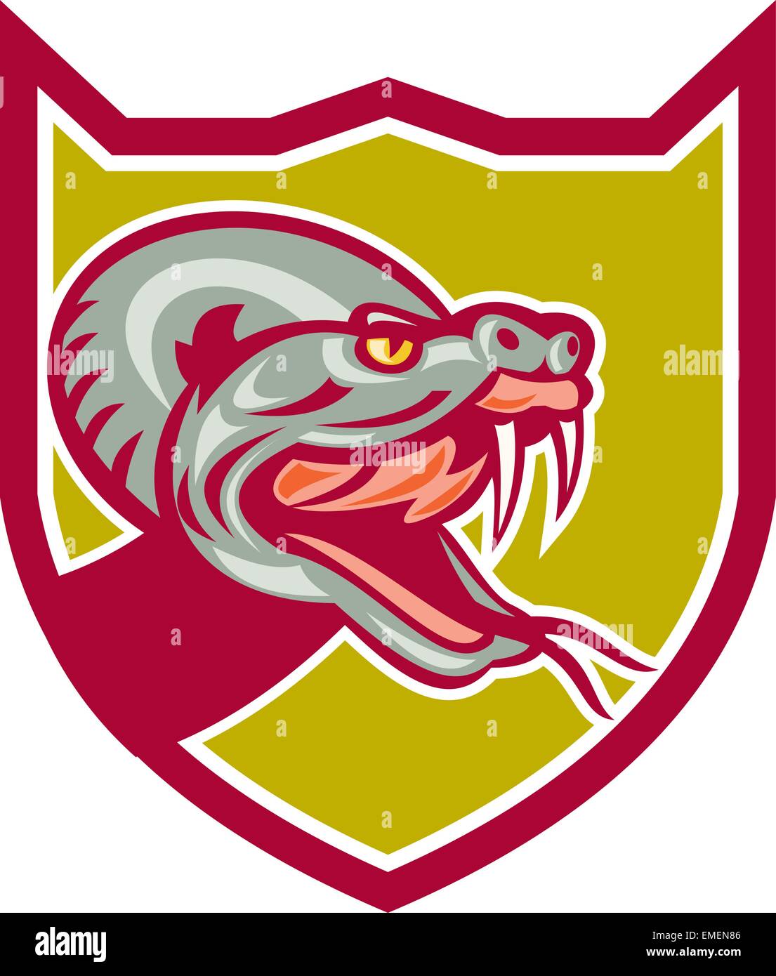 Rattle Snake Head Shield Retro Stock Vector Image & Art - Alamy