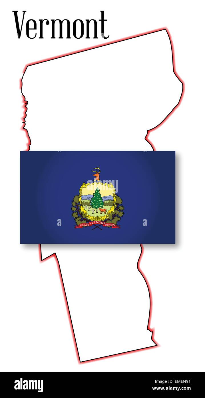 Vermont outline map flag Stock Vector Images - Alamy