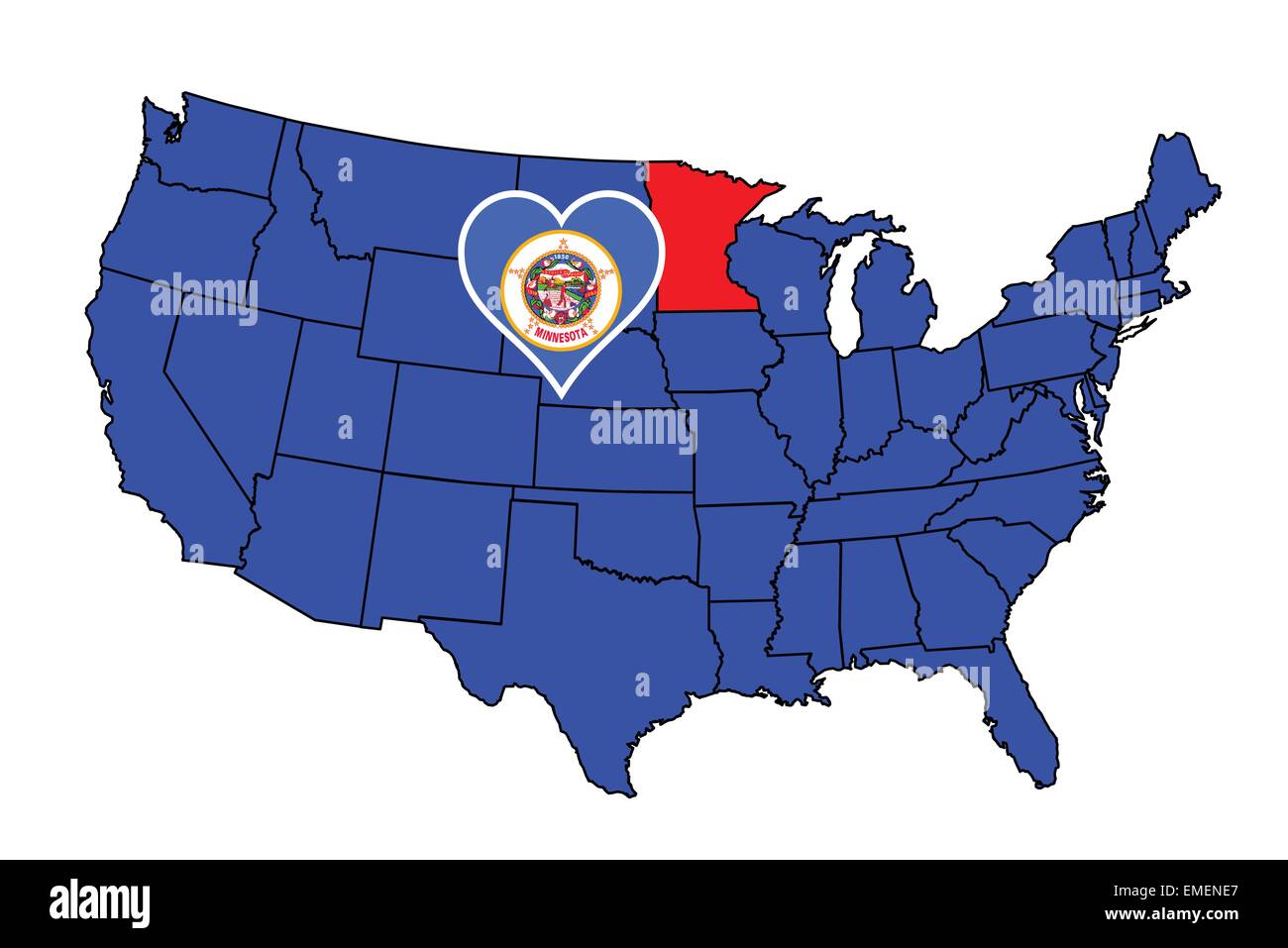 Minnesota outline vector hi-res stock photography and images - Alamy