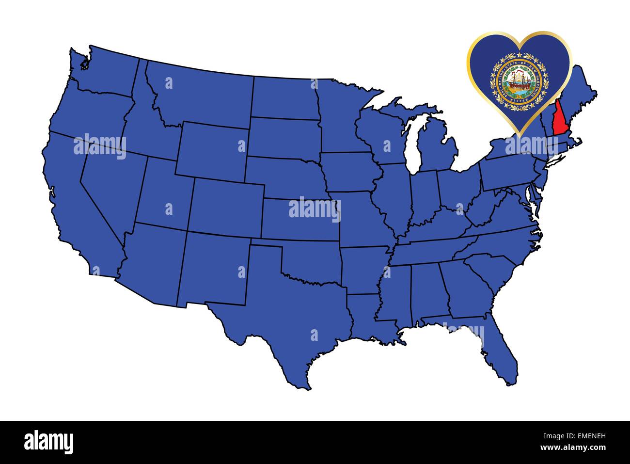 New hampshire state map hi-res stock photography and images - Alamy
