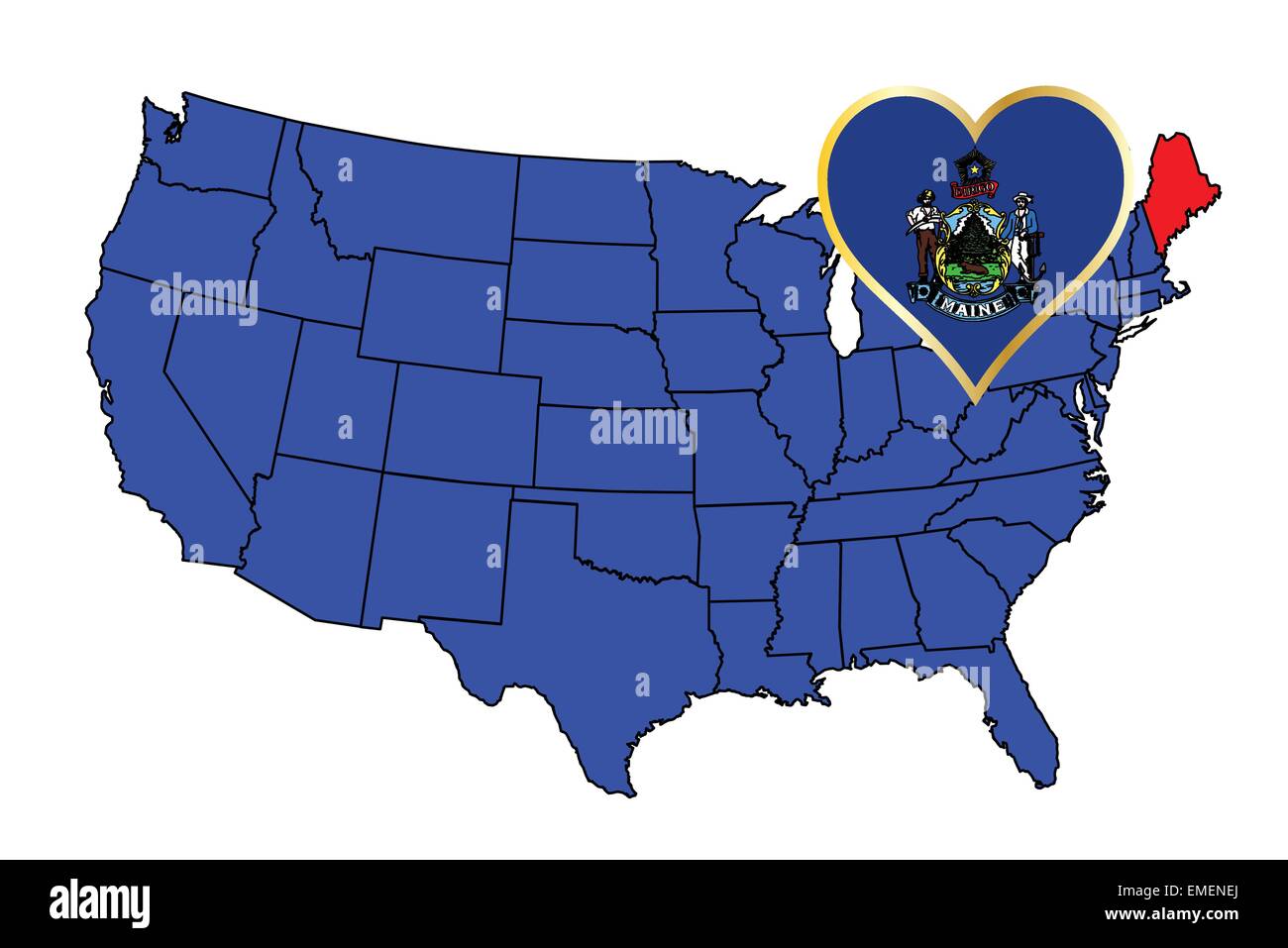 States maine Cut Out Stock Images & Pictures - Alamy