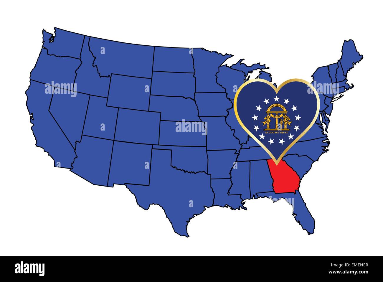 Georgia state map hi-res stock photography and images - Alamy