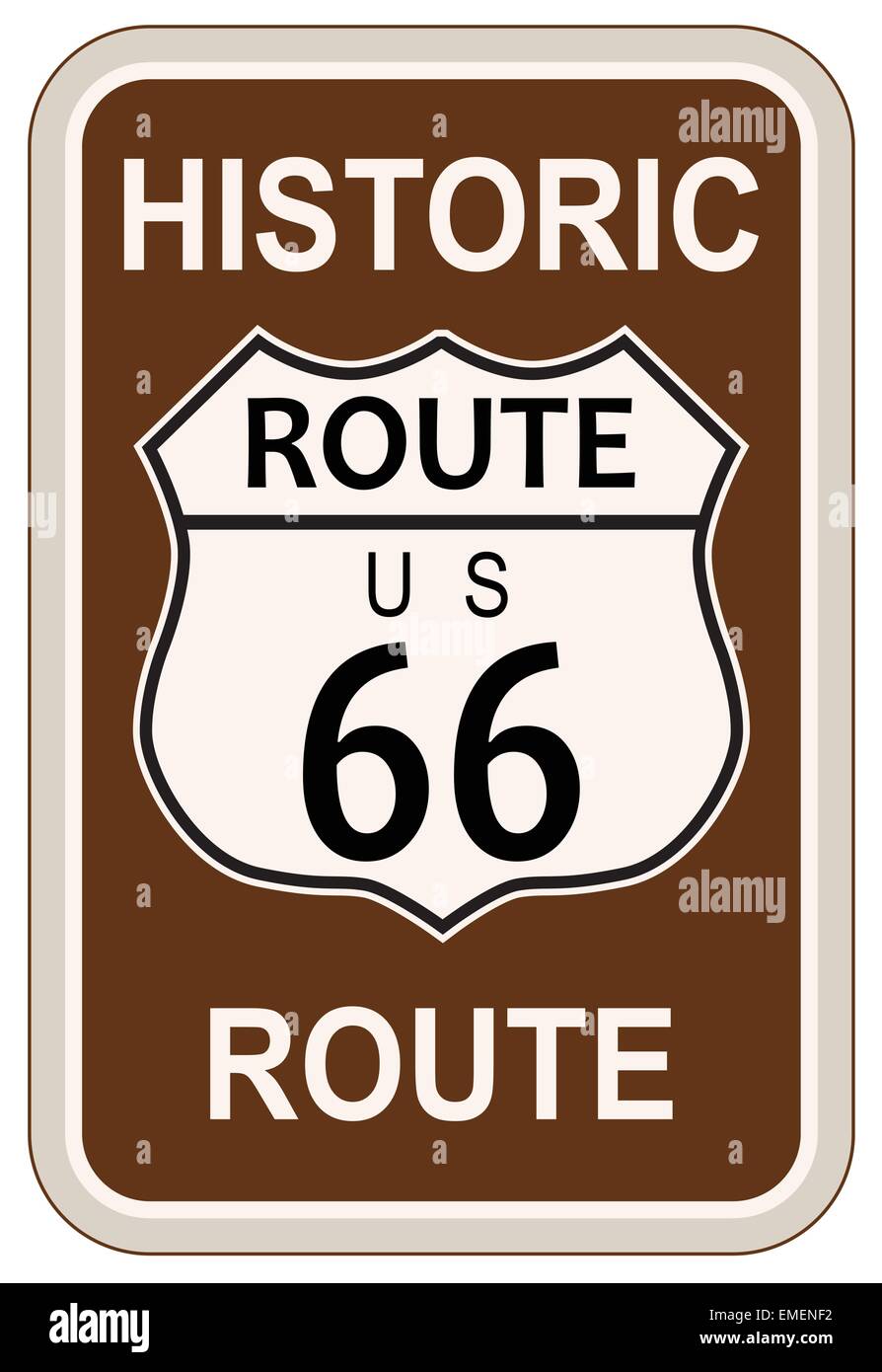 Road sign of historic route 66 Stock Vector Images - Alamy