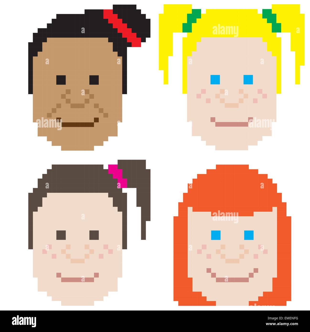 girl face pixel art Stock Vector Image & Art - Alamy