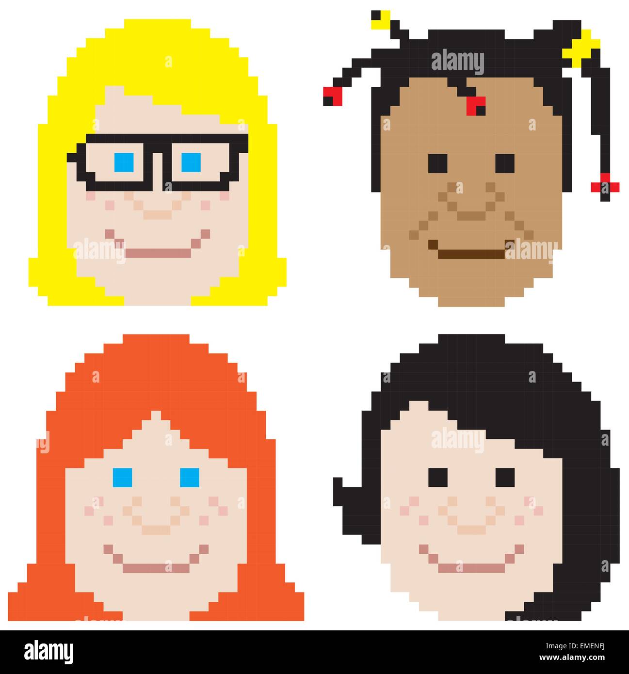 girl face pixel art Stock Vector Image & Art - Alamy