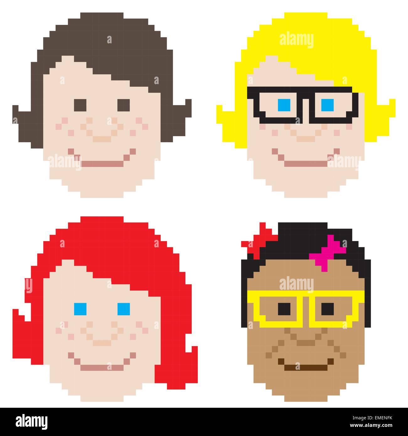 Girl Face Pixel Art Stock Vector Image And Art Alamy