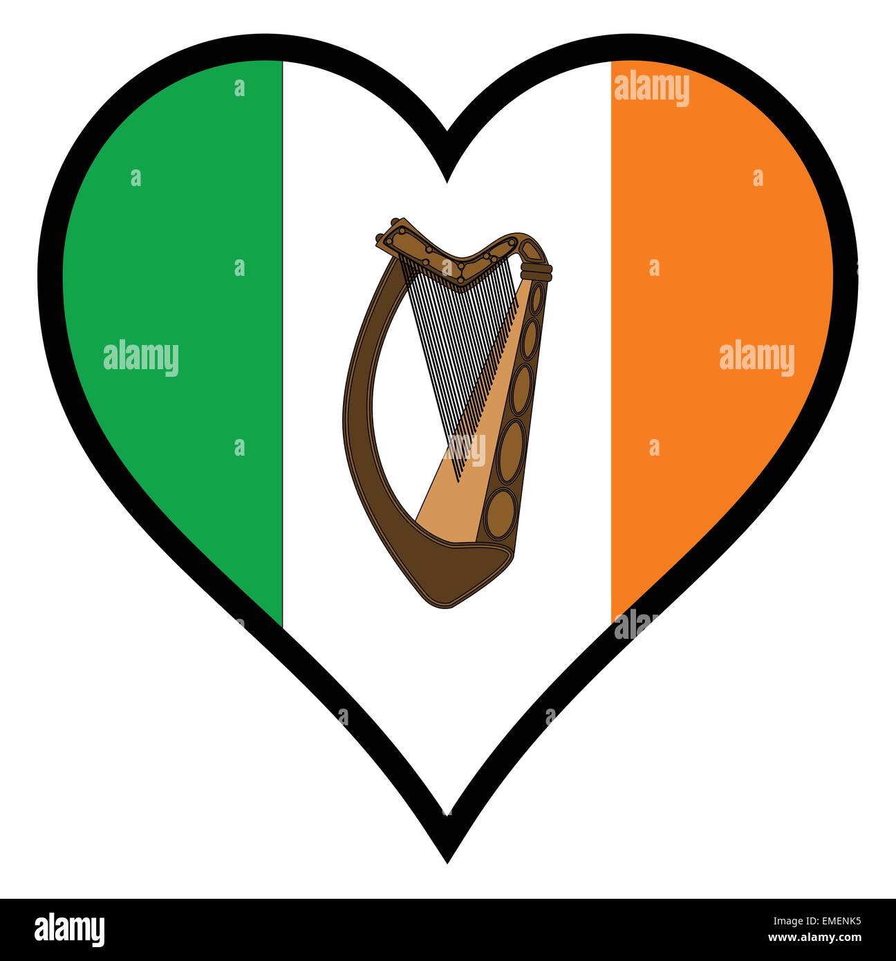 Irish harp illustration hi-res stock photography and images - Alamy
