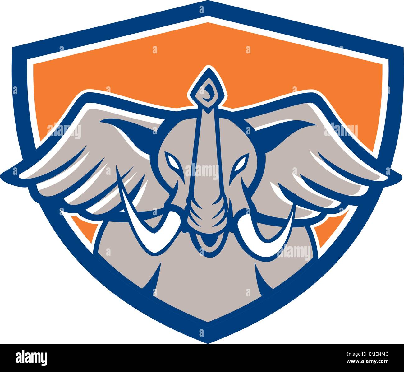 Elephant Head Front Shield Cartoon Stock Vector Image & Art - Alamy