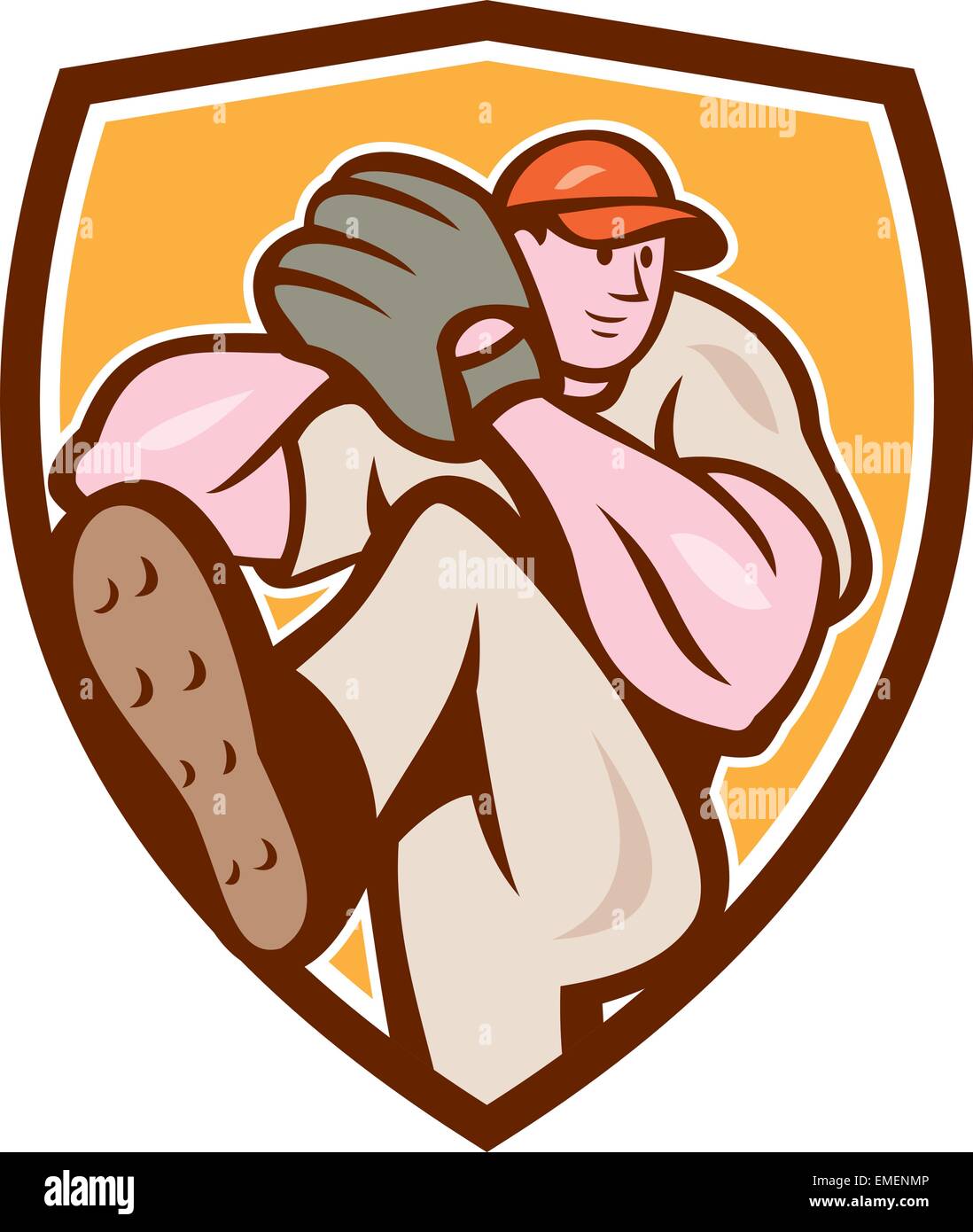 Cartoon illustration baseball player pitcher hi-res stock photography ...