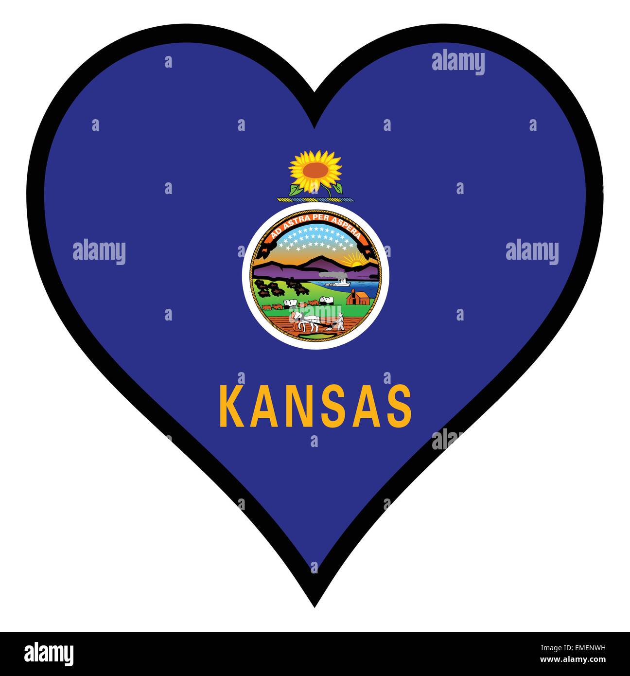 Flag of kansas Stock Vector Images - Alamy