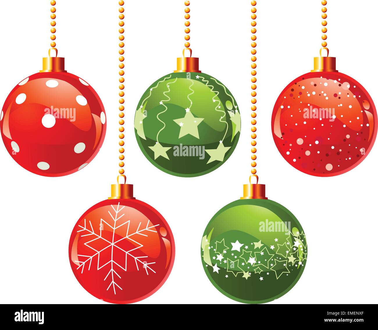 Christmas tree red toys Stock Vector Images - Alamy