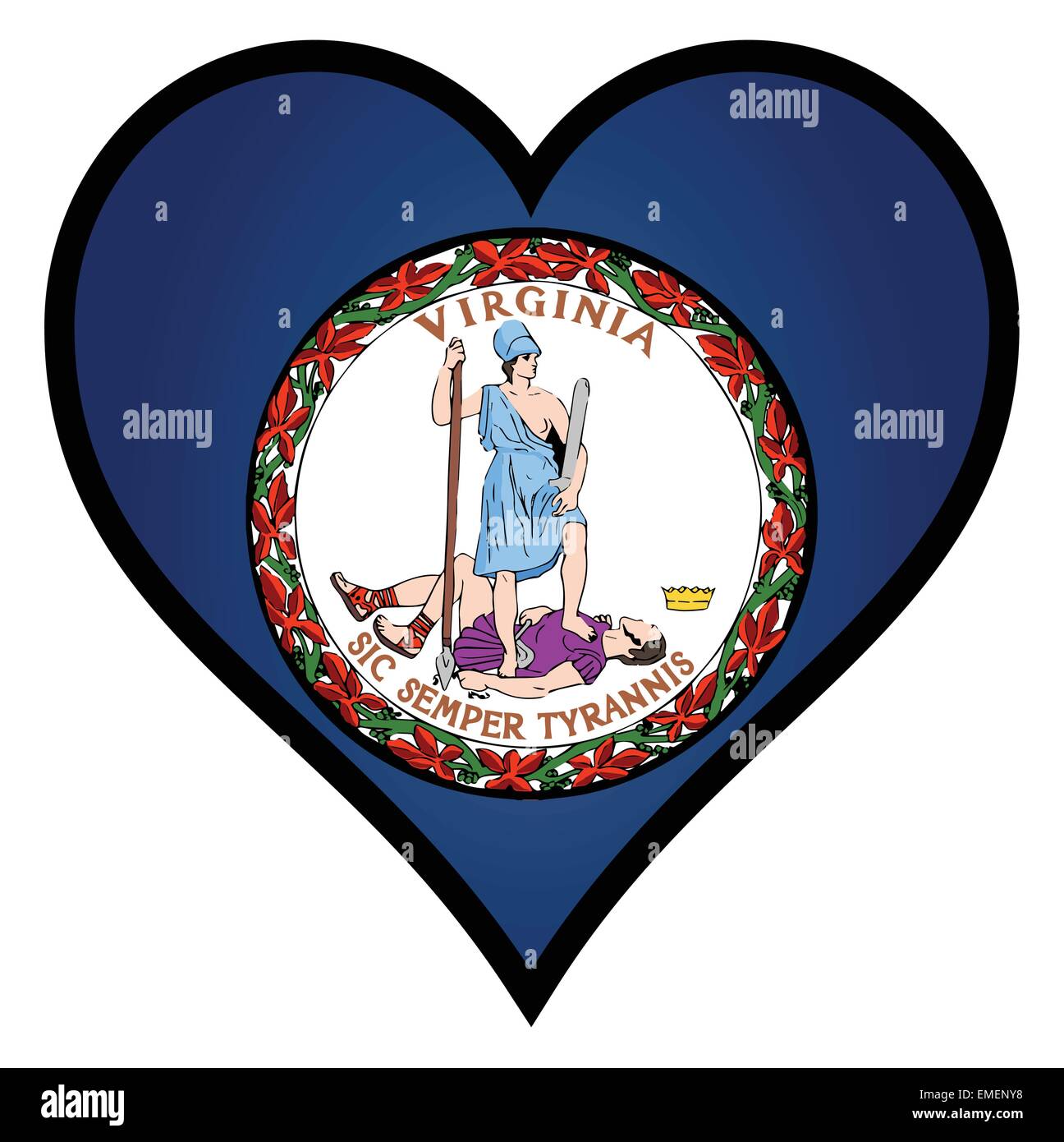 Virginia state usa white Cut Out Stock Images & Pictures - Alamy