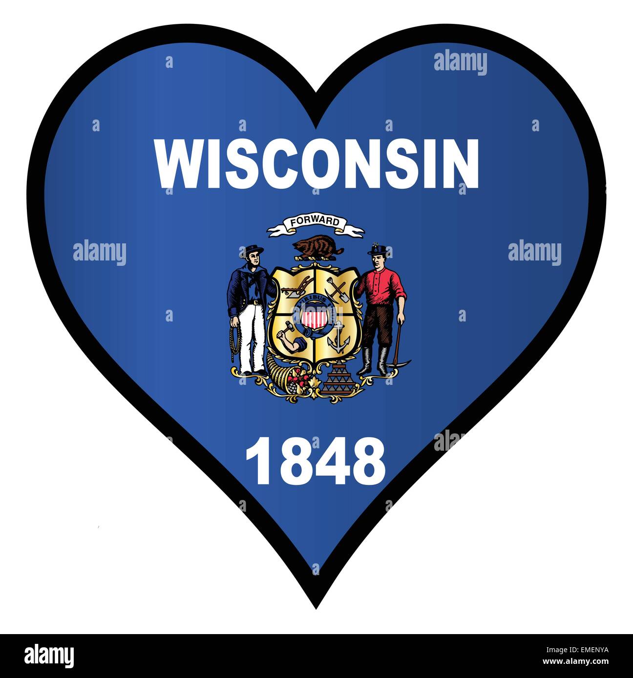 Wisconsin state heart Cut Out Stock Images & Pictures - Alamy