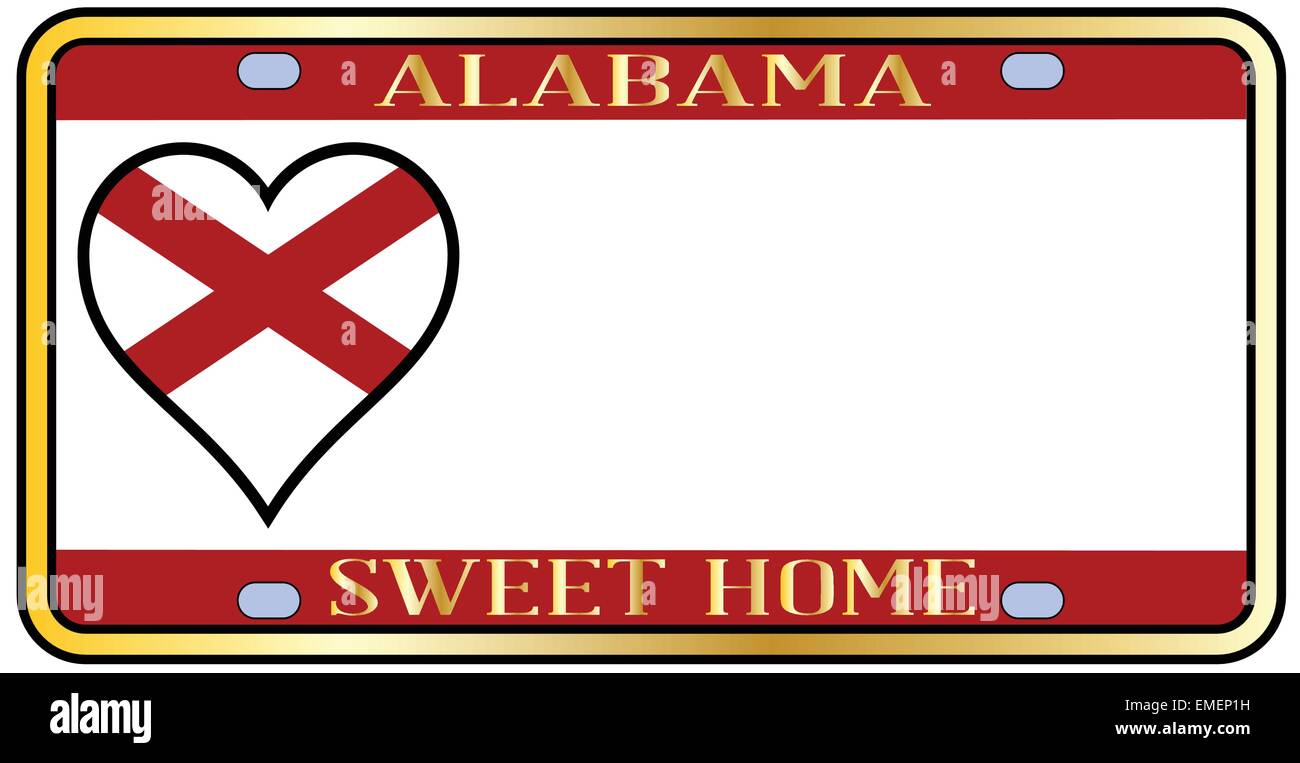 Alabama State License Plate Stock Vector Image & Art - Alamy