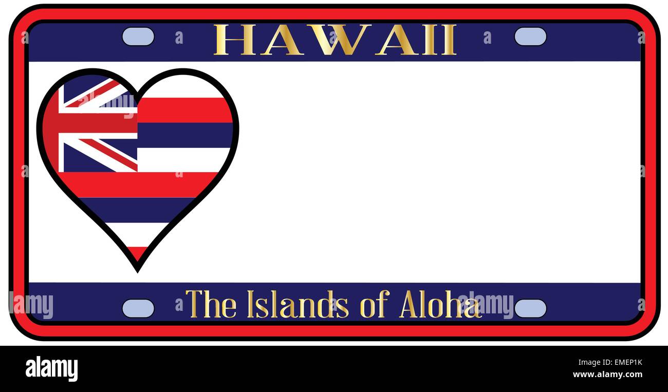 Hawaii State License Plate Stock Vector Image & Art - Alamy