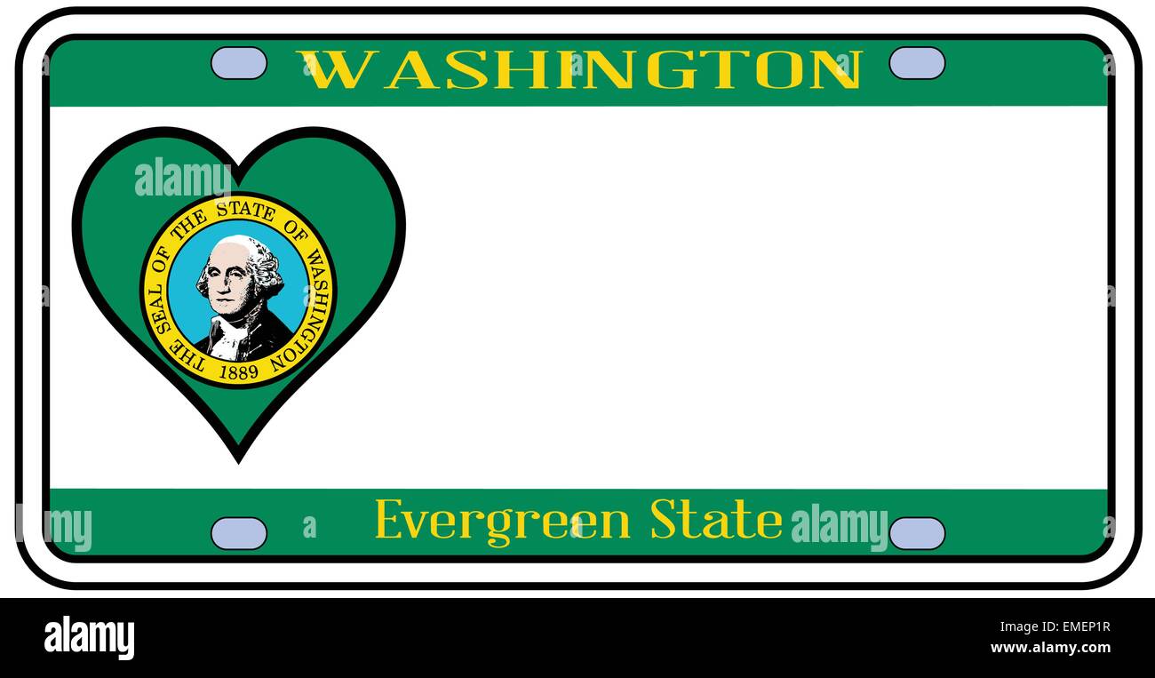 Washington State License Plate Stock Vector Image & Art - Alamy