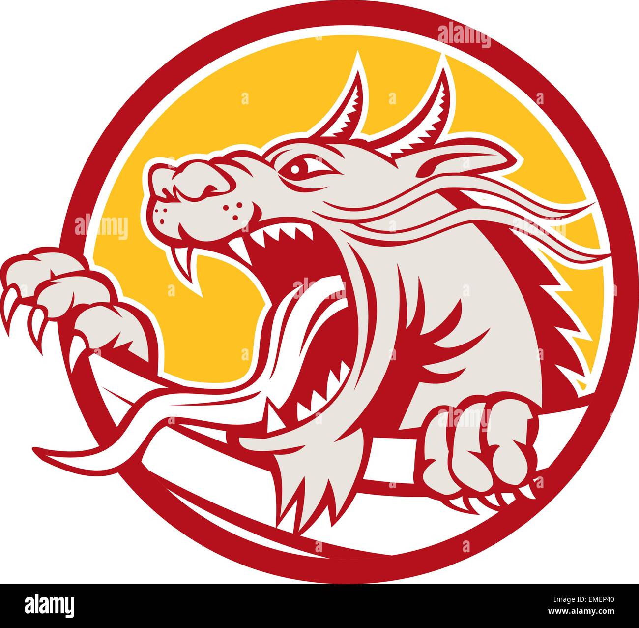 Red chinese dragon head circle hi-res stock photography and images - Alamy