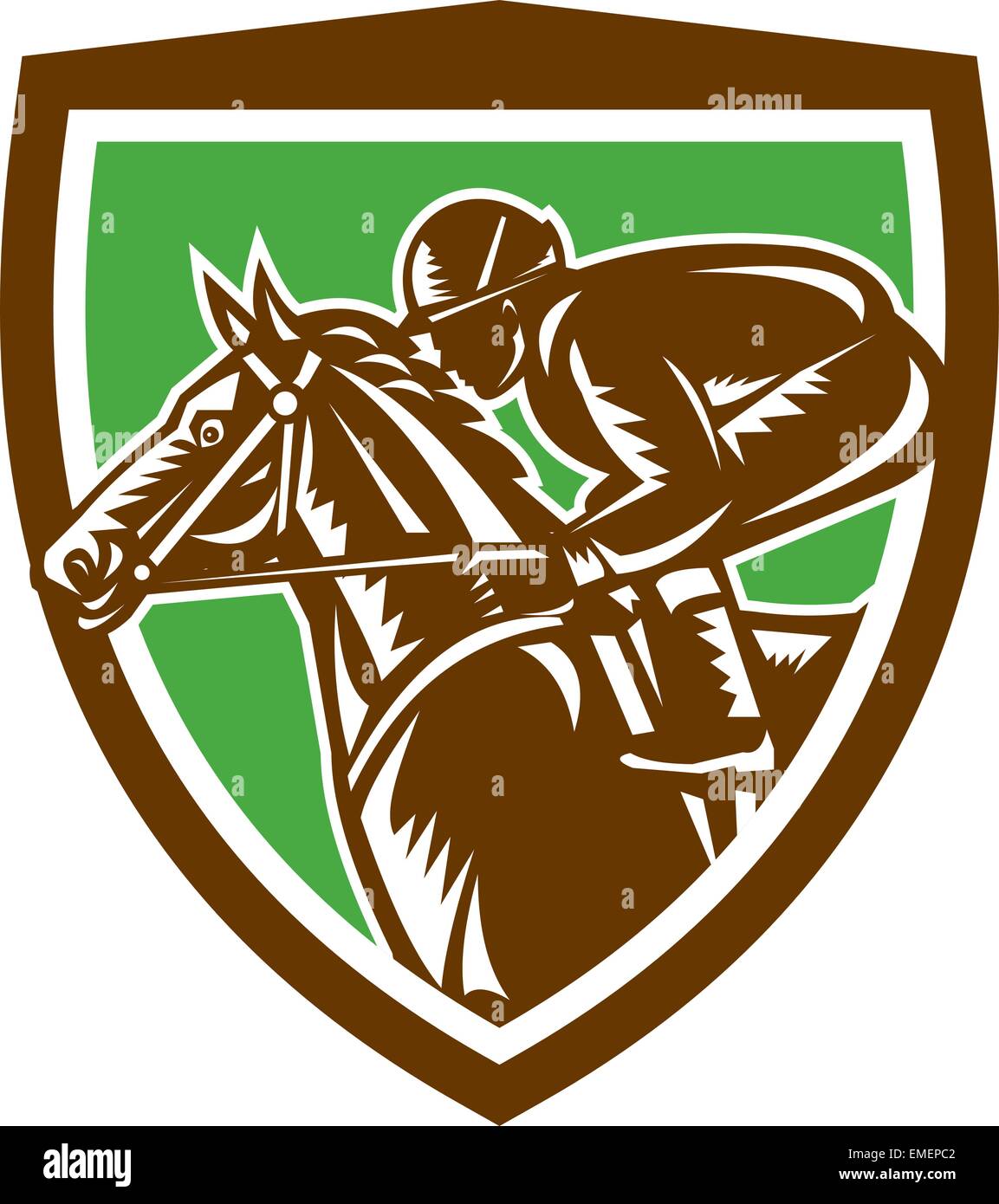 Jockey Horse Racing Side Shield Retro Stock Vector Image & Art - Alamy