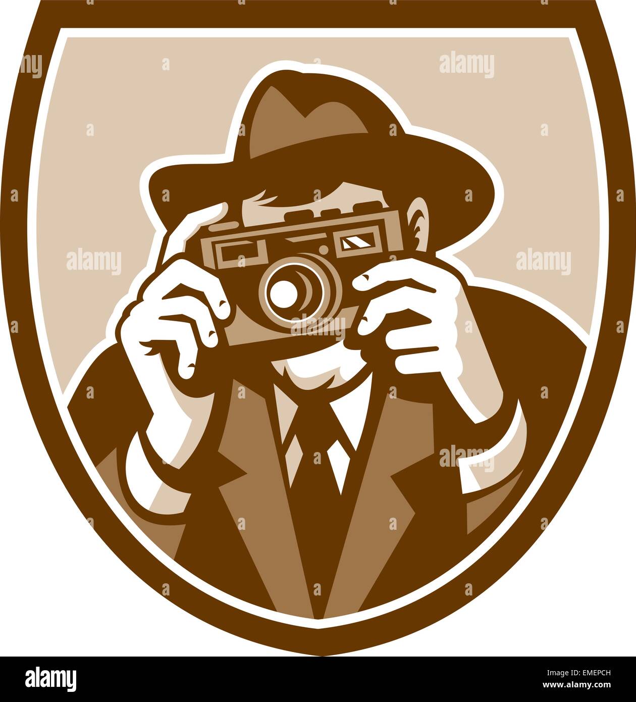 Photographer Shooting Camera Shield Retro Stock Vector Image & Art - Alamy