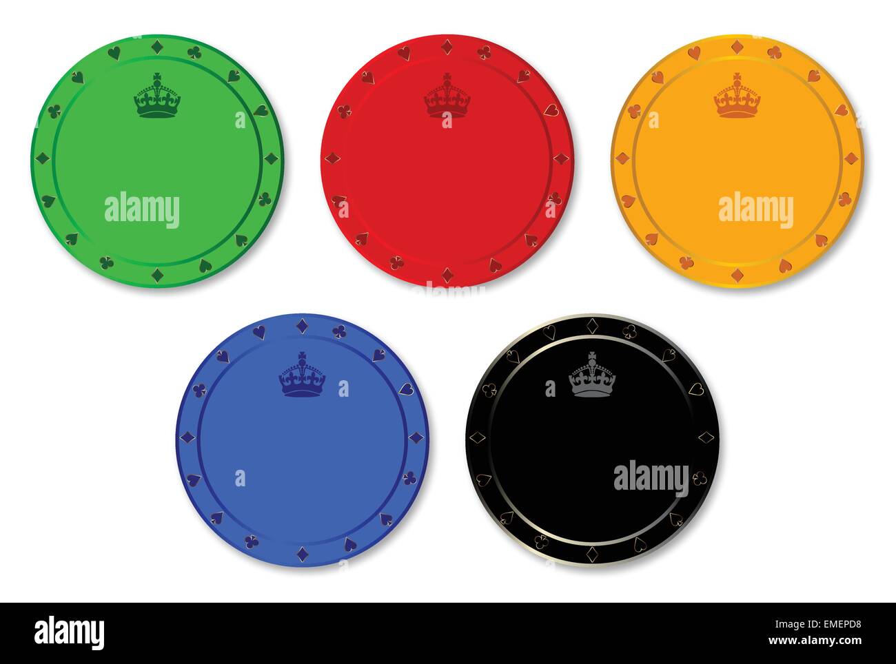 Red black poker chips Stock Vector Images - Alamy