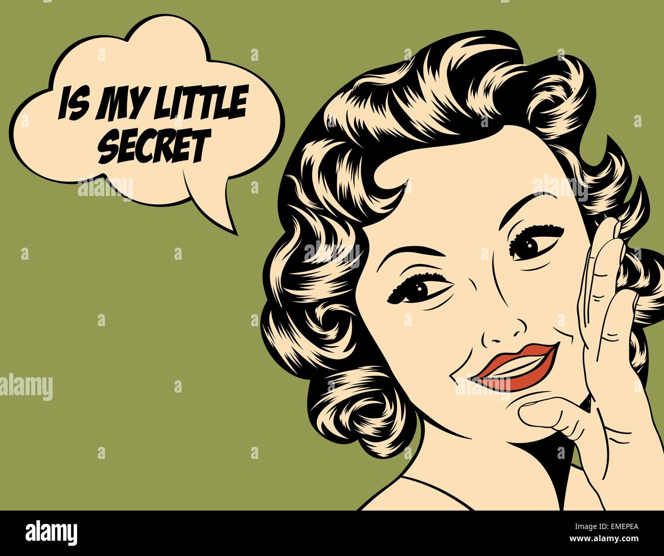 cute retro woman in comics style with message Stock Vector Image & Art ...