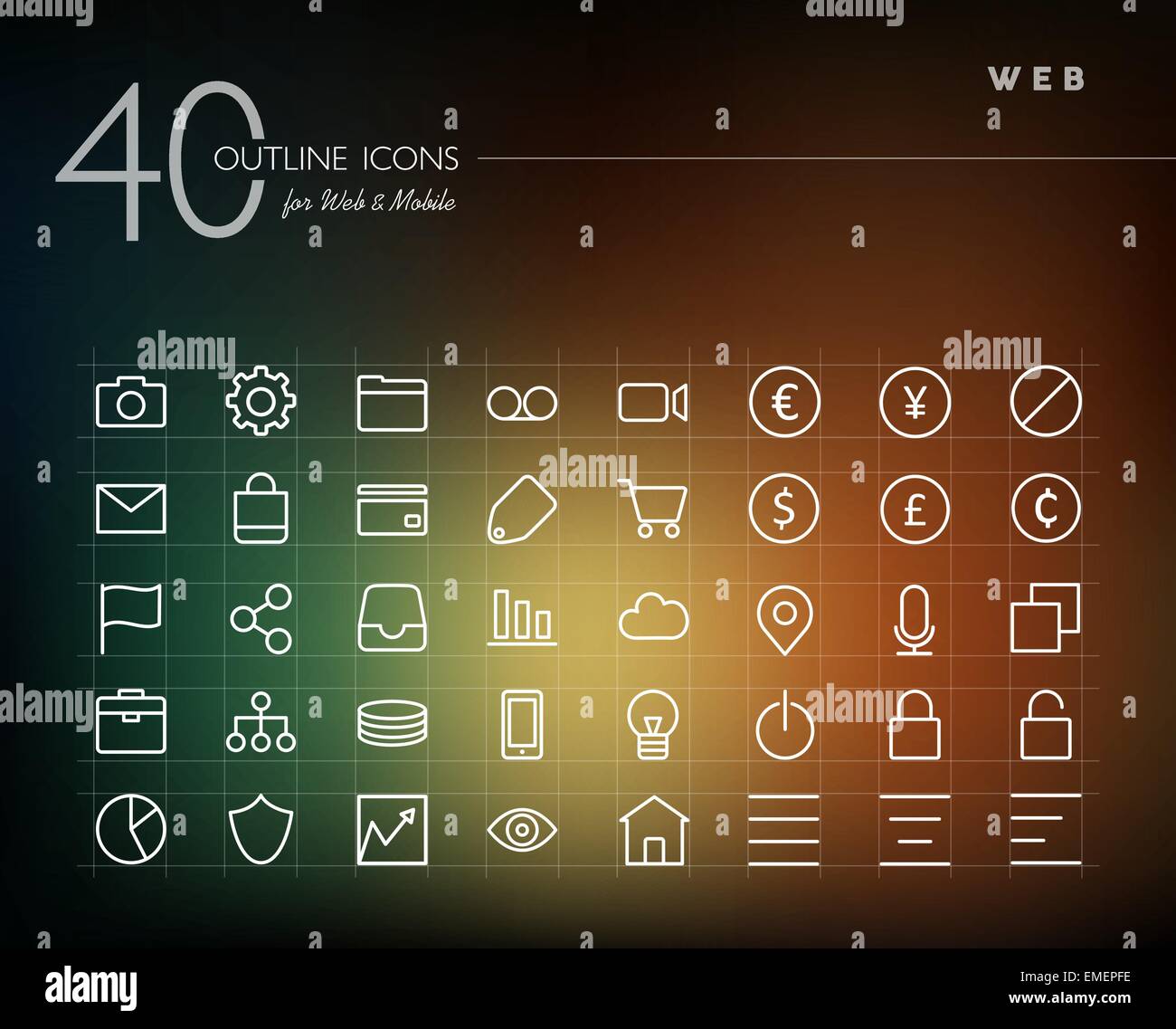 Global icon outline illustration Stock Vector Images - Alamy