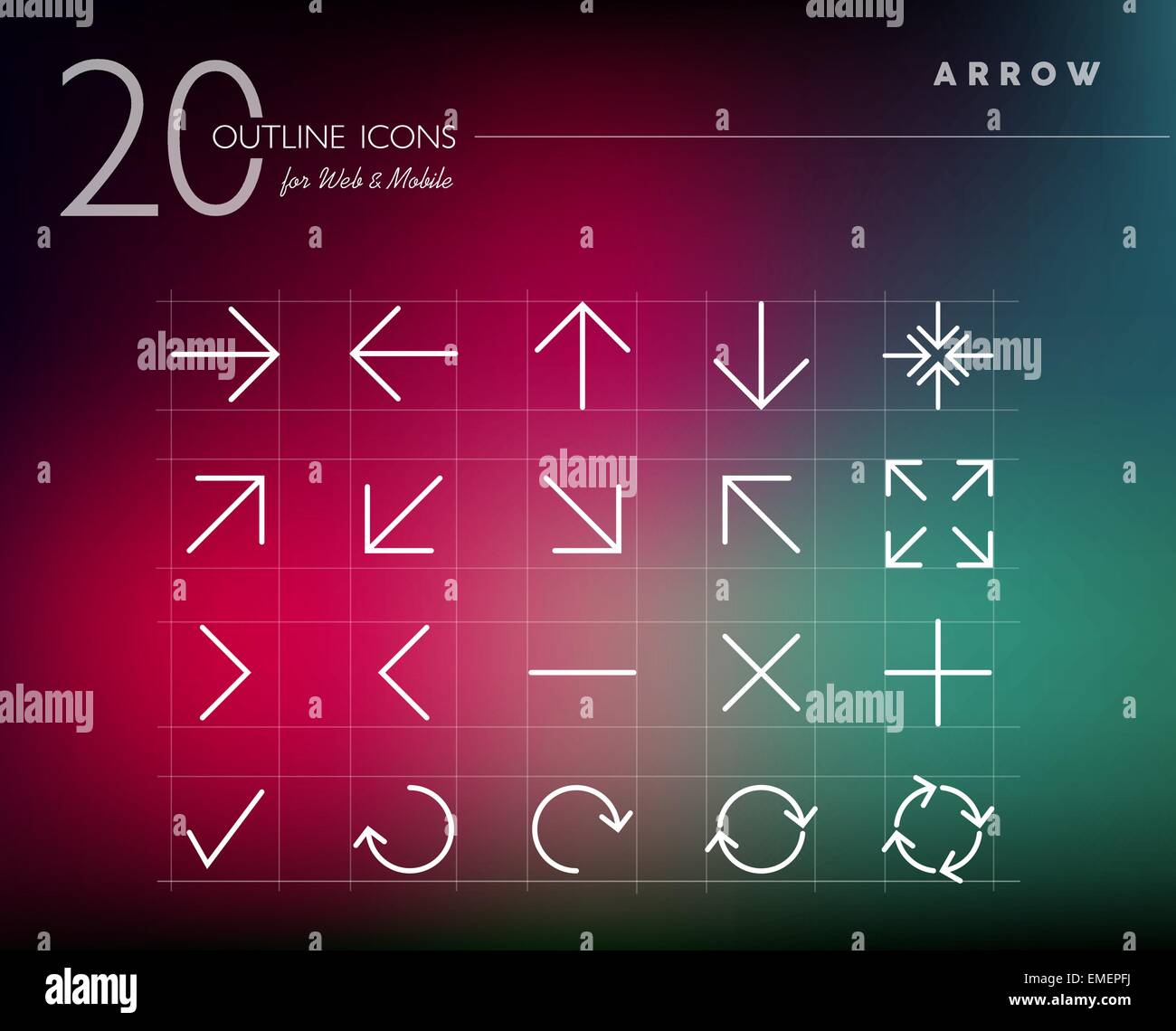 Outline style arrows icons set Stock Vector Image & Art - Alamy