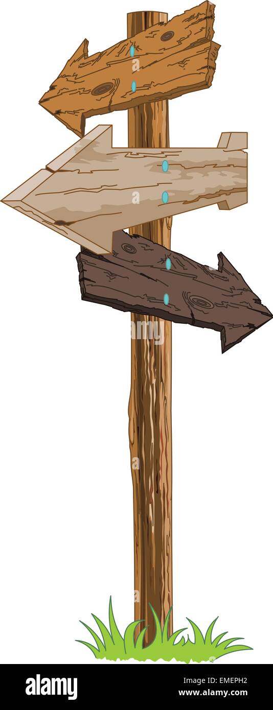 Old fashioned road direction sign Stock Vector Images - Alamy