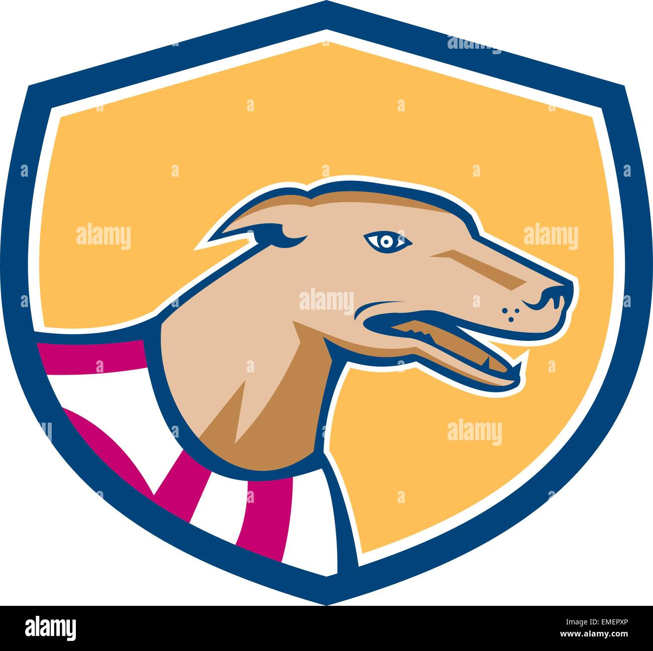 Greyhound Dog Head Side Shield Retro Stock Vector Image & Art - Alamy