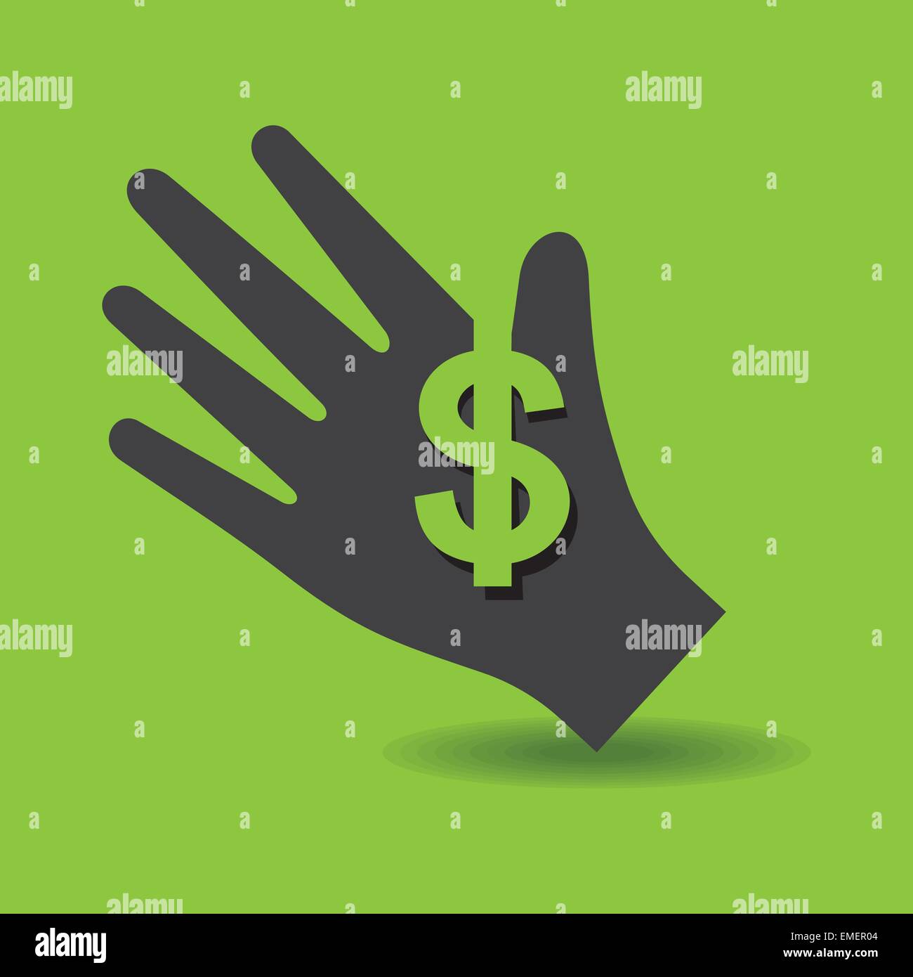 Human hand with dollar symbol concept stock vector Stock Vector Image ...