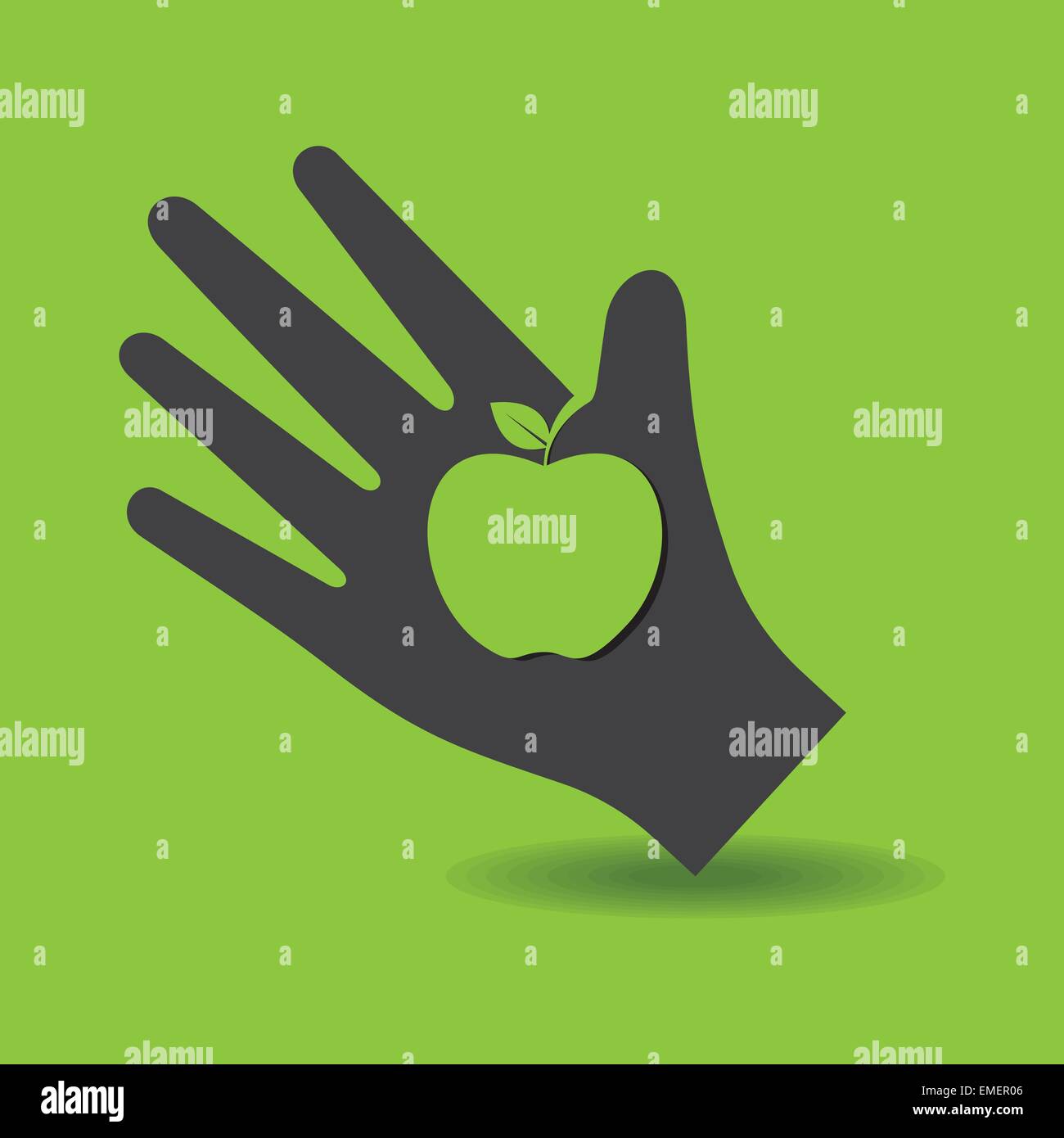 Human hand with apple symbol concept stock vector Stock Vector Image ...