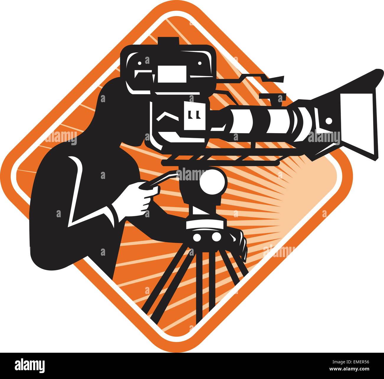 film crew cameraman shooting filming camera Stock Vector Image & Art ...