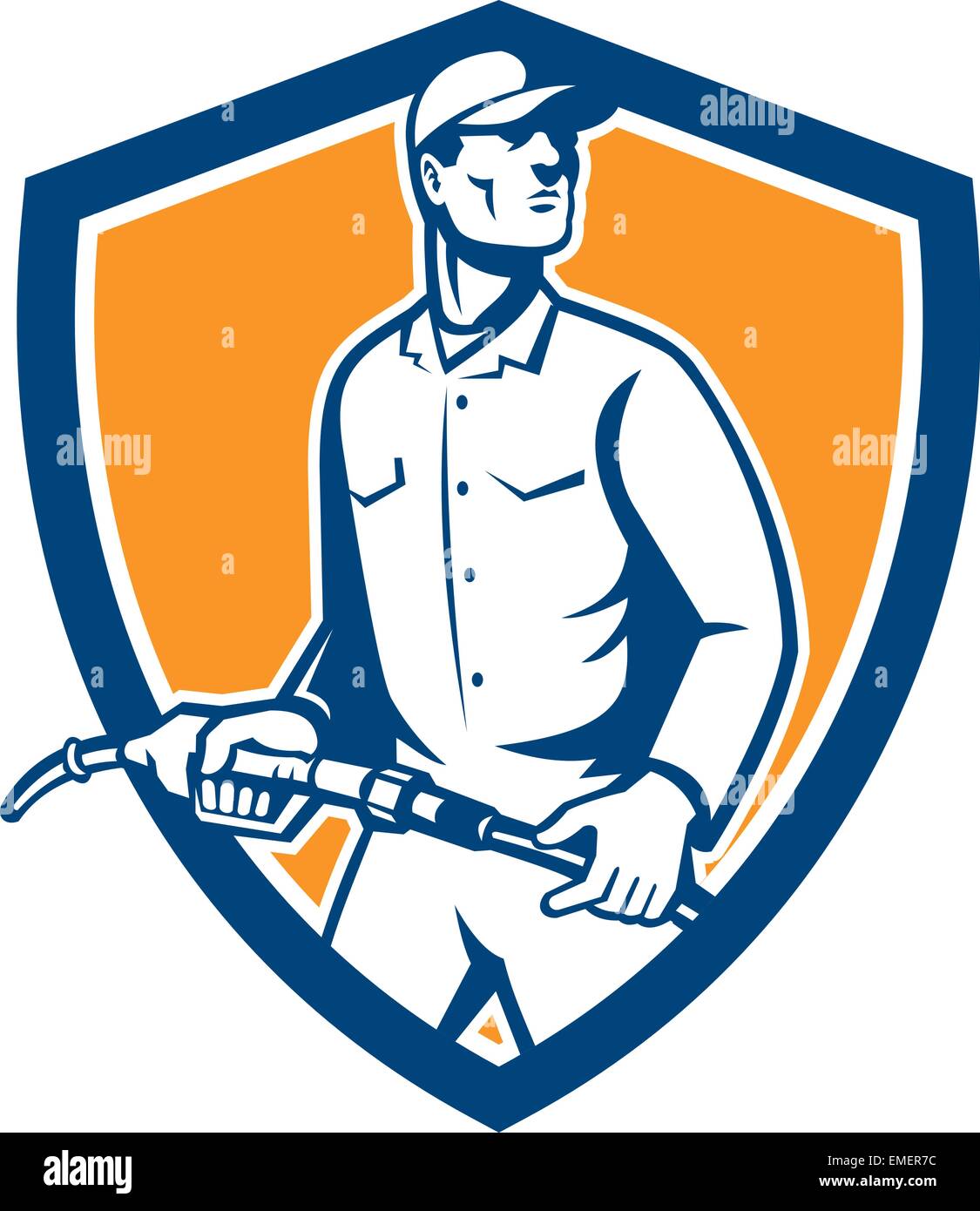 Gas Jockey Attendant Fuel Pump Nozzle Shield Stock Vector Image & Art ...